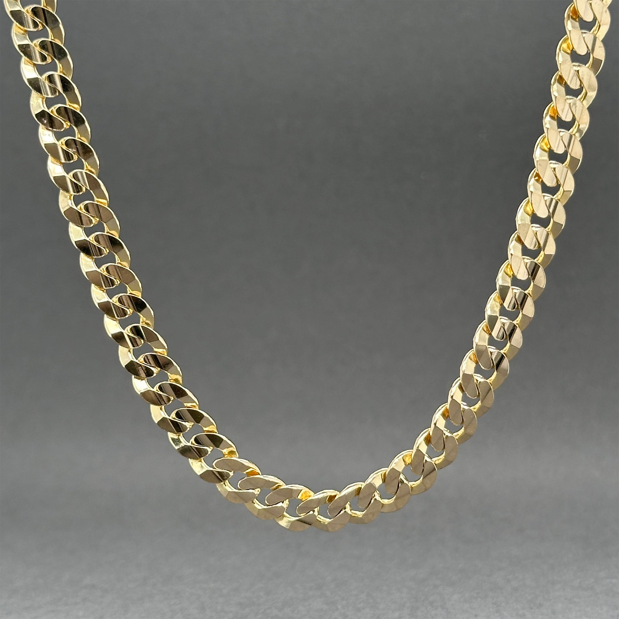 Estate 14K Yellow Gold 5.97mm 18” Concave Curblink Chain – Walter ...