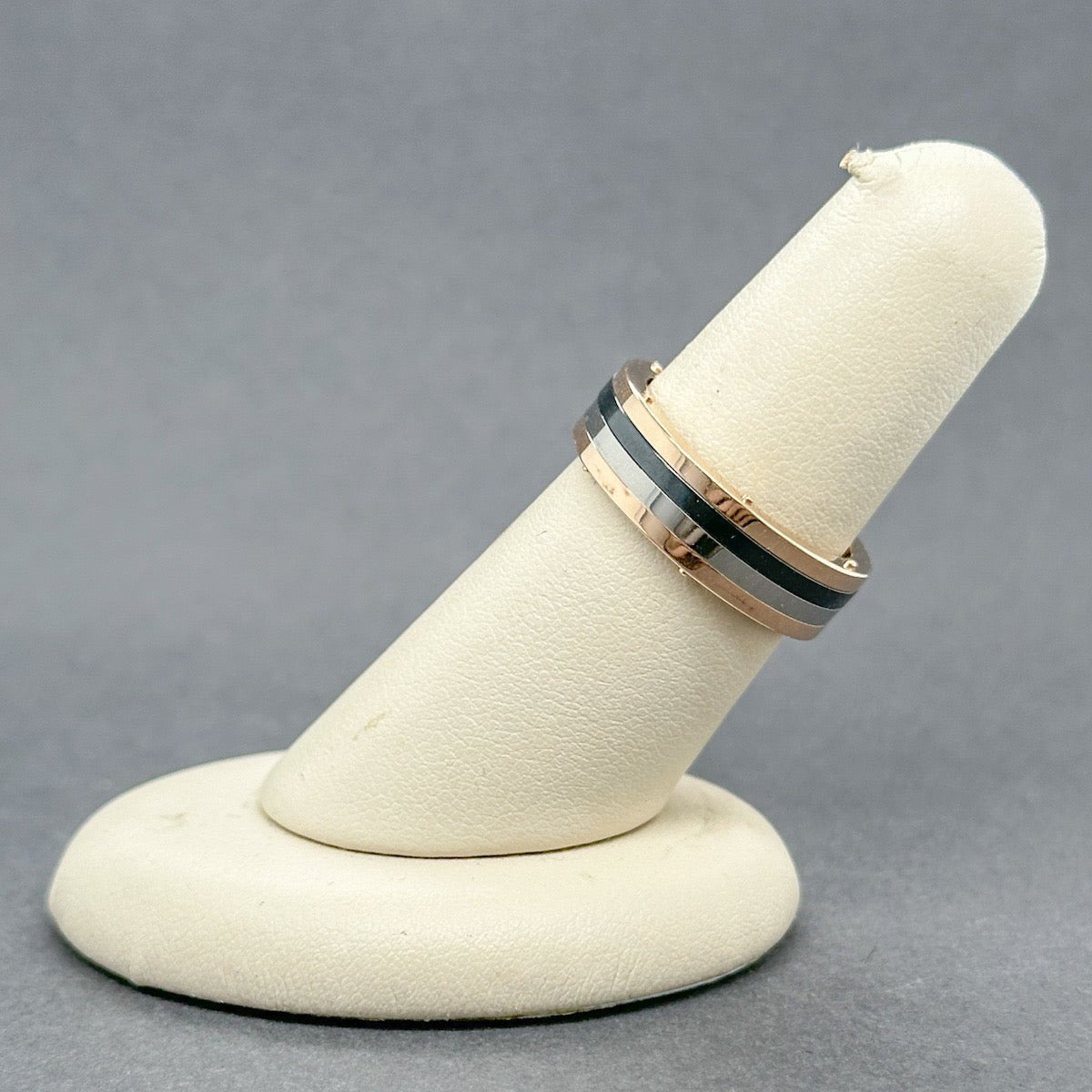 Estate 18K Rose Gold Steel & Palladium Ring – Walter Bauman Jewelers
