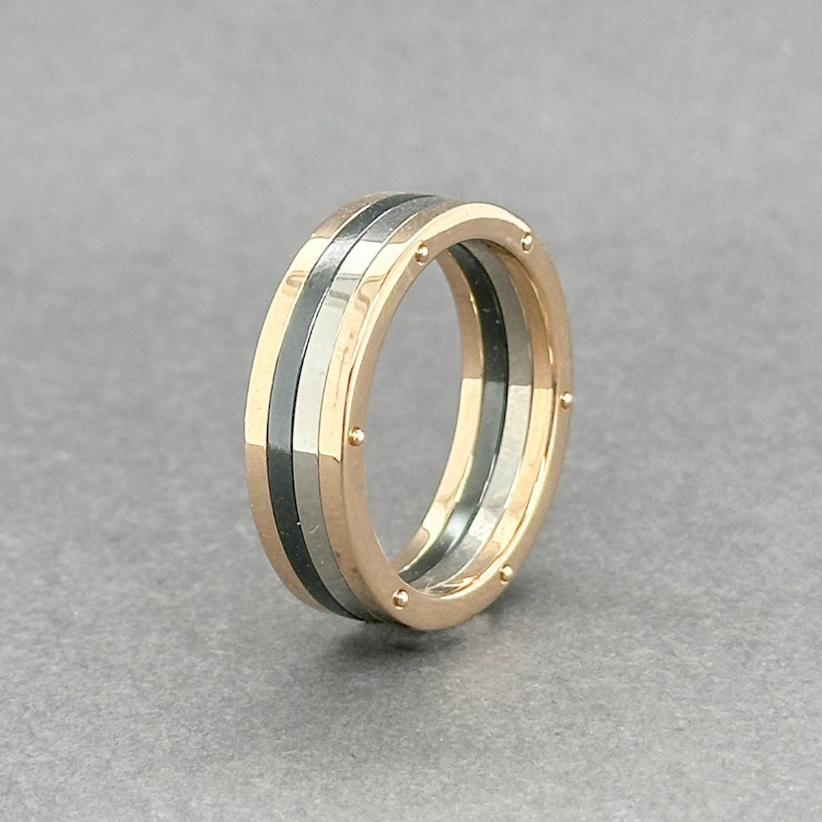 Estate 18K Rose Gold Steel & Palladium Ring – Walter Bauman Jewelers