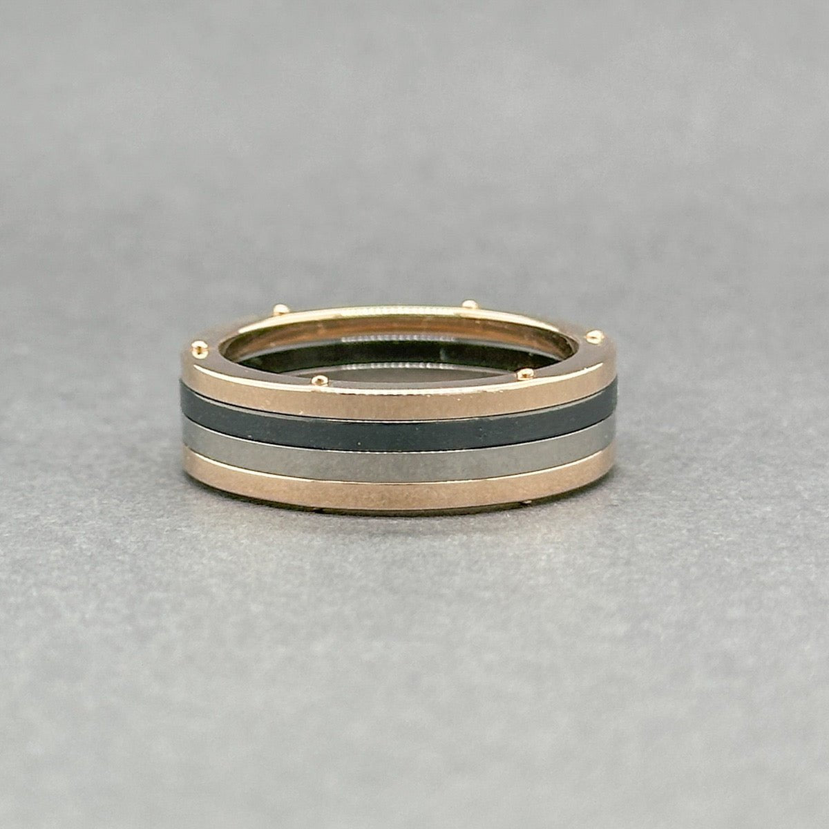 Estate 18K Rose Gold Steel & Palladium Ring – Walter Bauman Jewelers