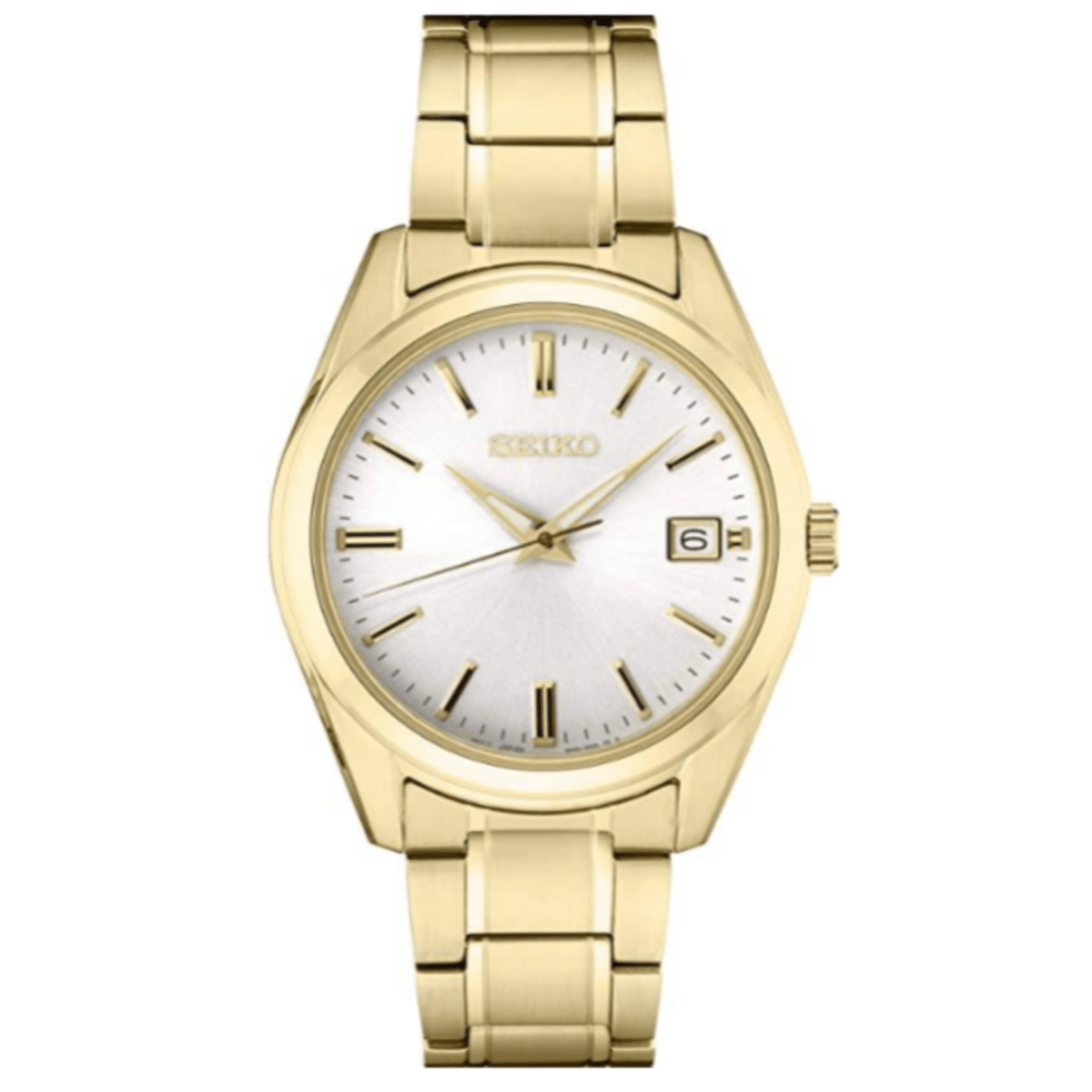 Men's Seiko Essentials Gold-Tone Stainless Steel Bracelet Watch SUR314 ...