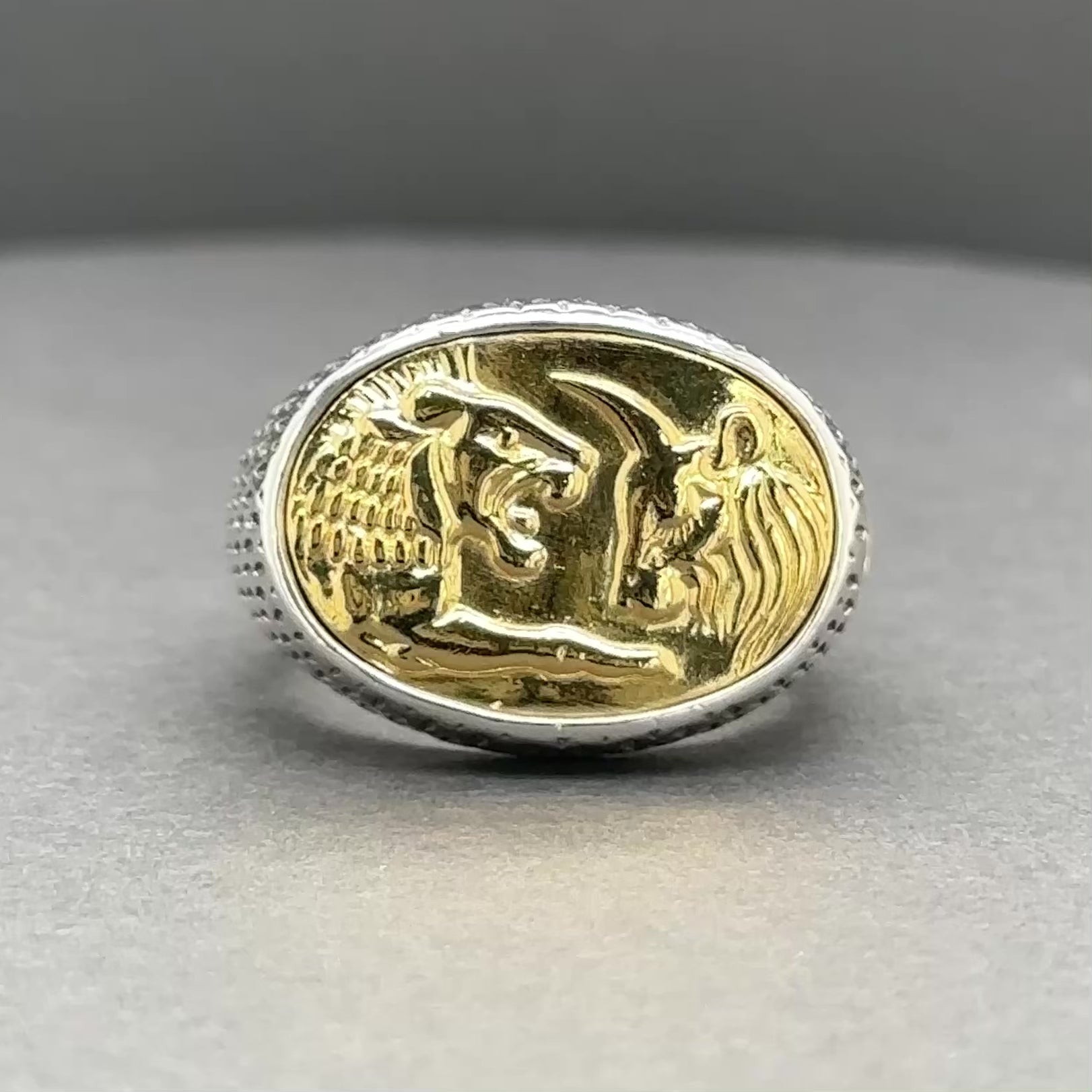 Estate David Yurman Sterling Silver 22 Pervs Lion & Ox Ring – Walter ...