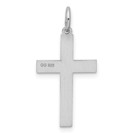 SS Satin Finish Line Design Cross | Walter Bauman Jewelers