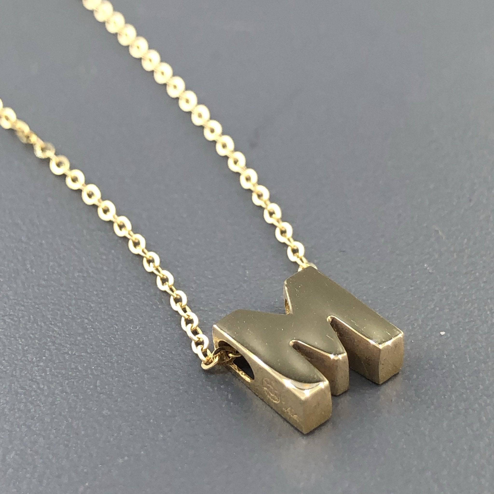 14K Yellow Gold initial 'M' pendant – Walter Bauman Jewelers
