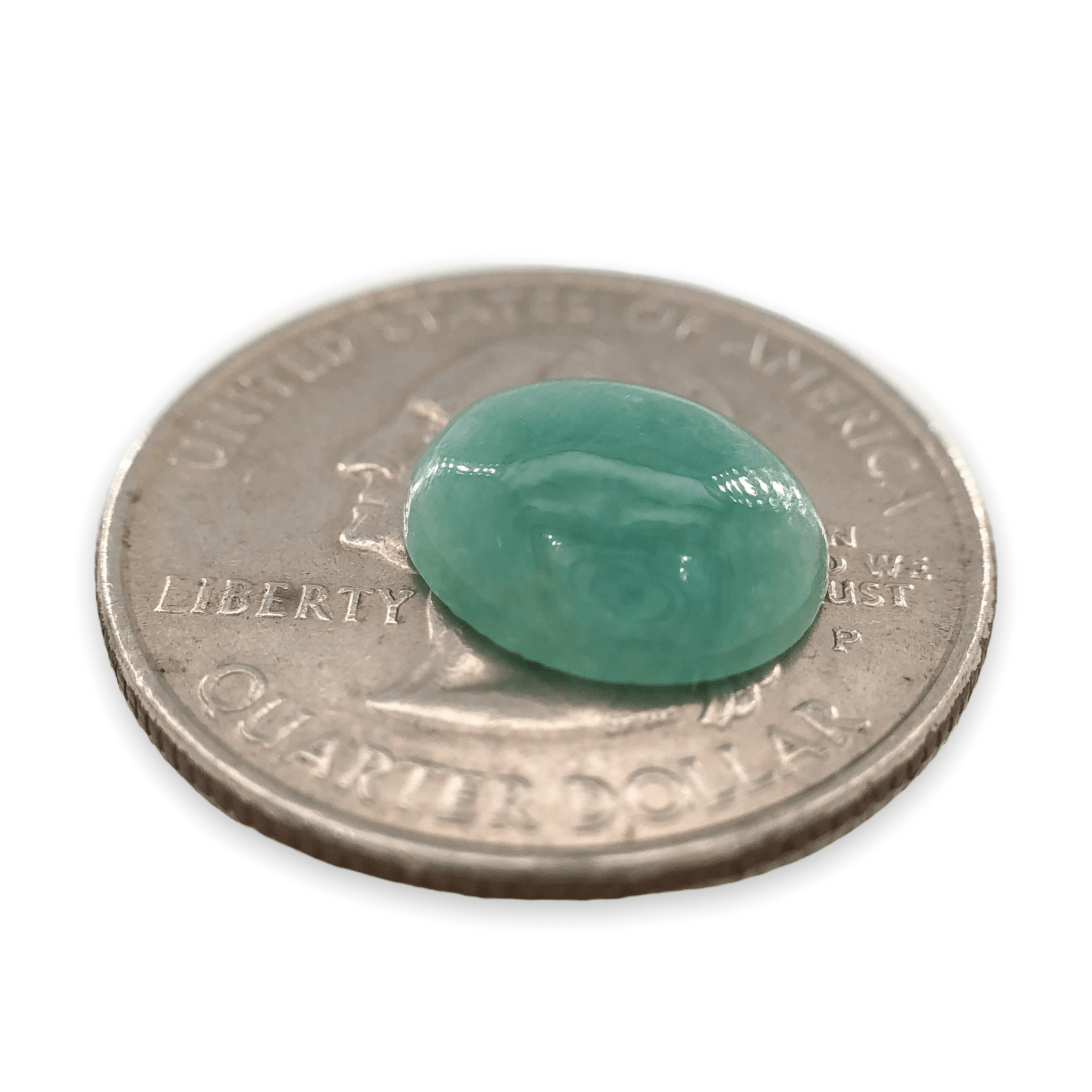 Estate 5.28ct Piedra preciosa suelta de jade verde con corte de cabujón ...