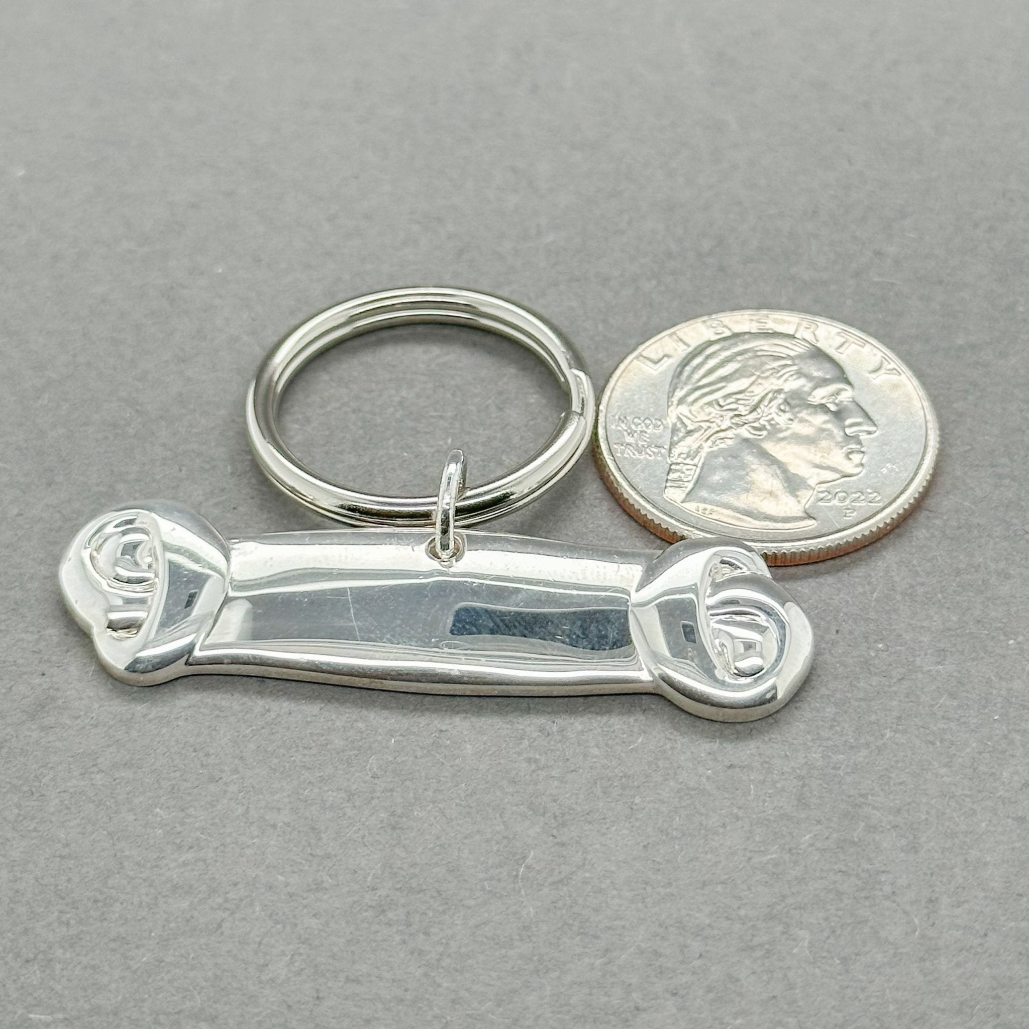 Estate Tiffany &Co. SS Dogbone Key Chain | Walter Bauman Jewelers