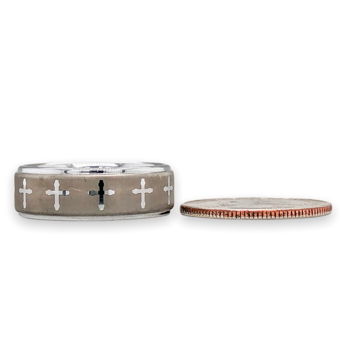 Tungsten Carbide 8mm Cross Ring | Walter Bauman Jewelers